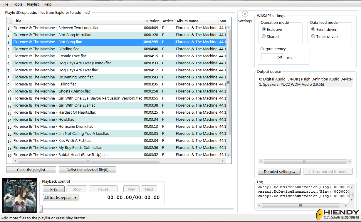 PlayPcmWin WASAPI audio player for audiophiles - 兩聲道音響討論區 - Hiendy.com ...